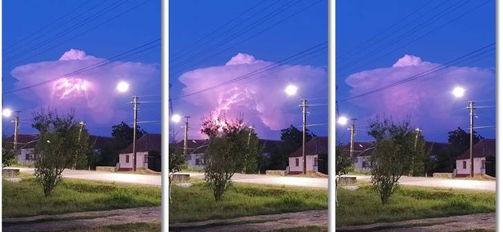 Spectacol al naturii peste Timis. Nor de furtuna ca un OZN, in imagini ...