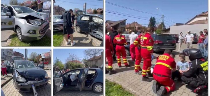 Accident cu 3 masini intr-o intersectie din Timisoara. Printre raniti ...